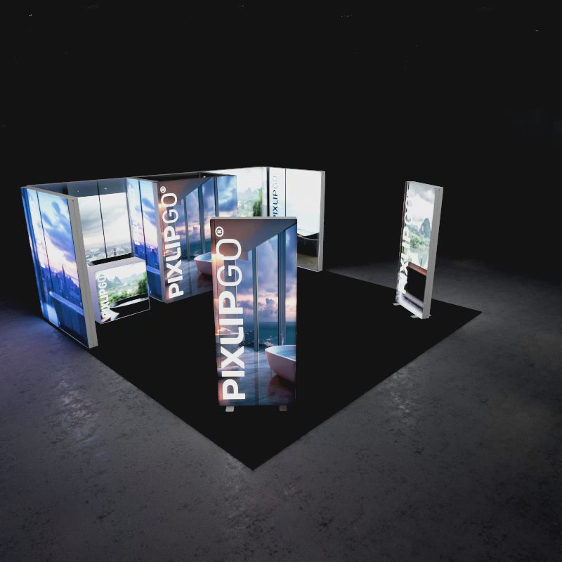 20x20 Booth Backlit Display Kit 05 – PIXLIP USA