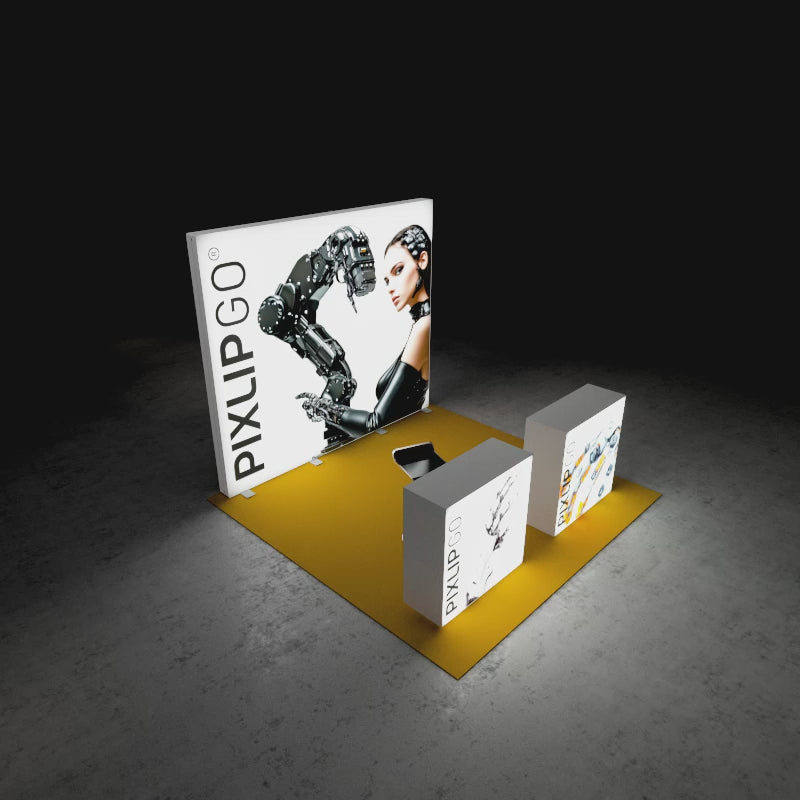 10x10 Booth Backlit Display Kit 06 – PIXLIP USA