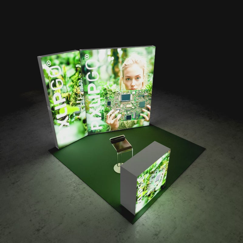 10x10 Booth Backlit Display Kit 07 – PIXLIP USA
