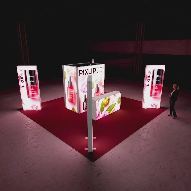 20x20 Booth Backlit Display Kit 02 – PIXLIP USA