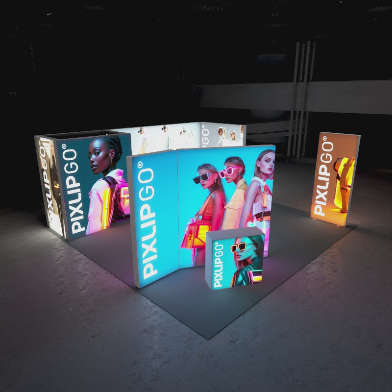 20x20 Booth Backlit Display Kit 07 – PIXLIP USA