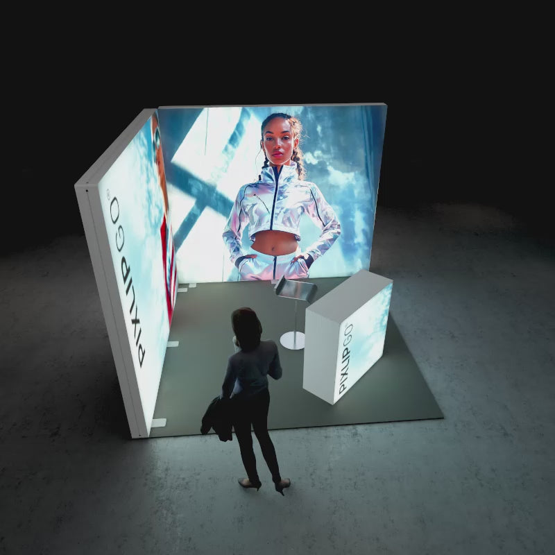 10x10 Booth Backlit Display Kit 02 – PIXLIP USA