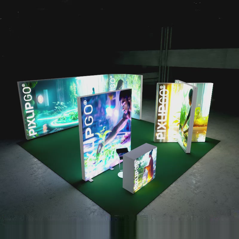 20x20 Booth Backlit Display Kit 08 – PIXLIP USA