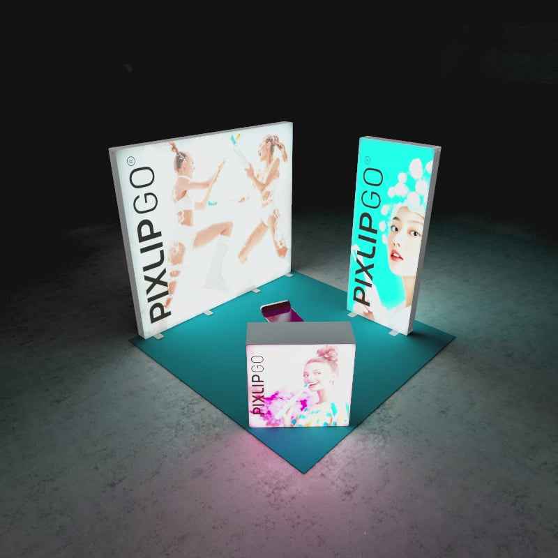 10x10 Booth Backlit Display Kit 05 – PIXLIP USA